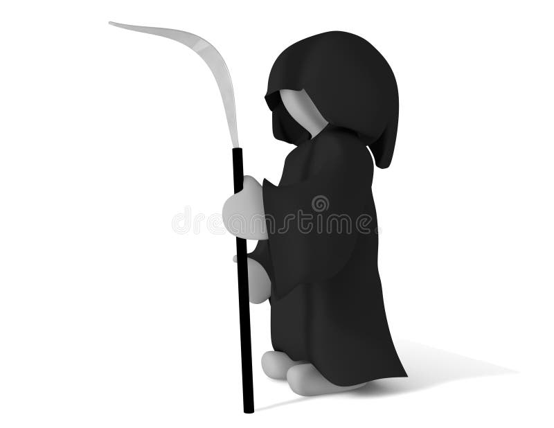 Symbolic Grim Reaper, Simple Flat Cartoon Death Symbol. Isolated Vector ...