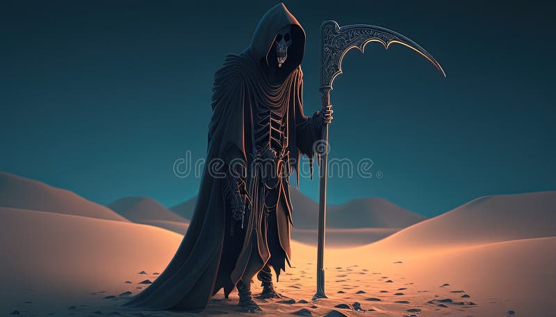 Grim Reaper, Digital Art Illustration, Generative AI Stock Illustration ...
