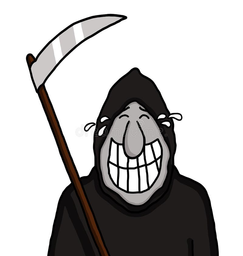 Grim reaper is grinning stock vector. Illustration of blade - 94803172