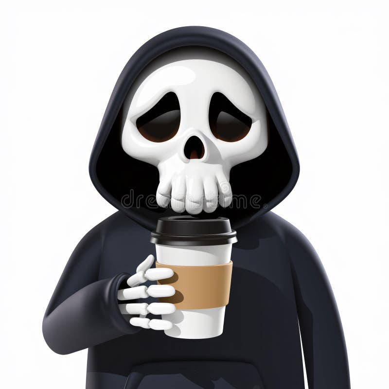 Grim reaper on night stock illustration. Illustration of greeting ...