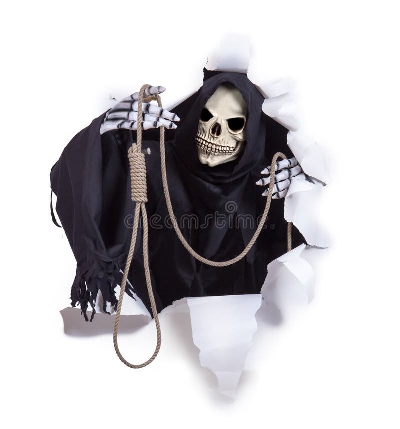 Grim Reaper Offers Executioner Noose Stock Image - Image of cowl ...