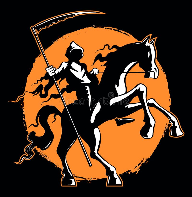 Grim Reaper Vector Illustration. Stock Vector - Illustration of scythe ...