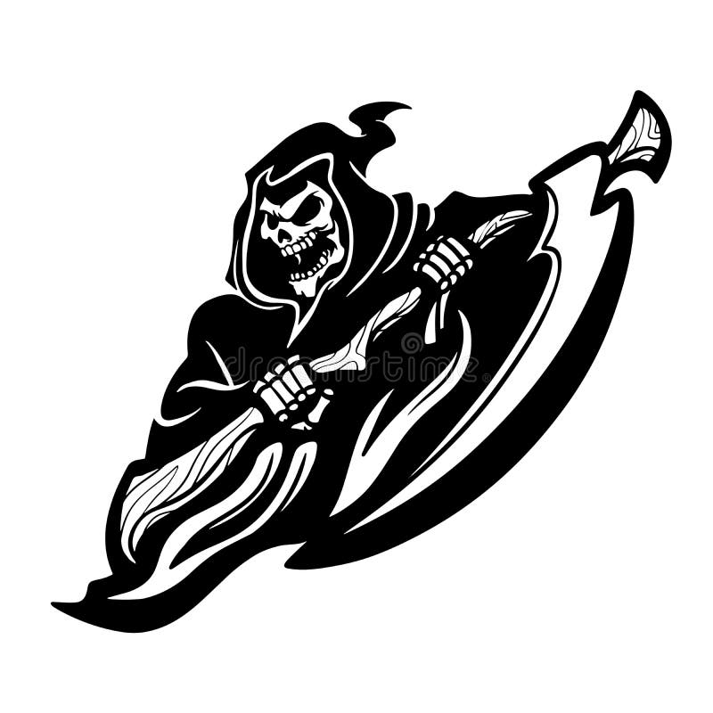 Grim Reaper Vector Tattoo stock vector. Illustration of bone - 136475754