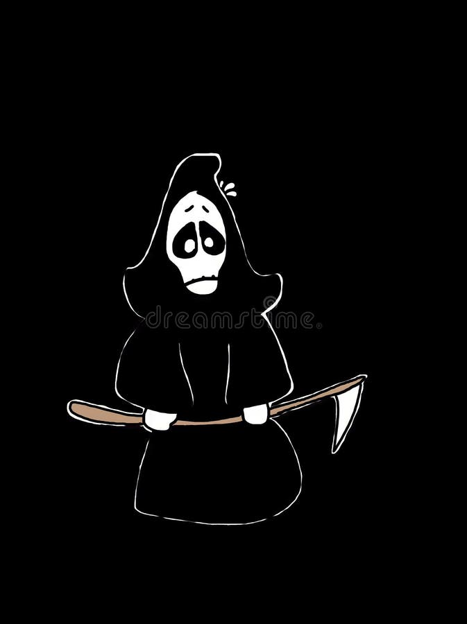 Grim the sad grim reaper. stock illustration. Illustration of reaper ...