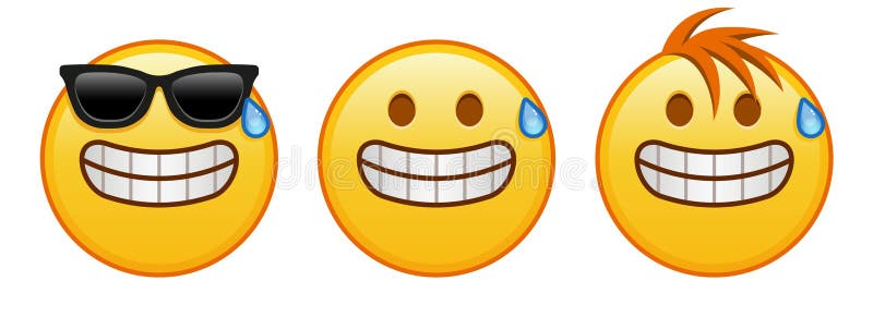 Grimace on the Yellow Face Set of Three Emoji Stock Vector ...