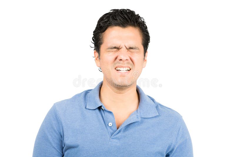 Grimacer Masculin Hispanique D'expression Du Visage Douloureuse Image ...