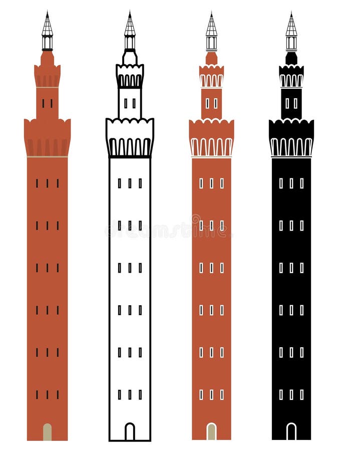 Grimsby Dock Tower in UK stock vector. Illustration of view - 296607724