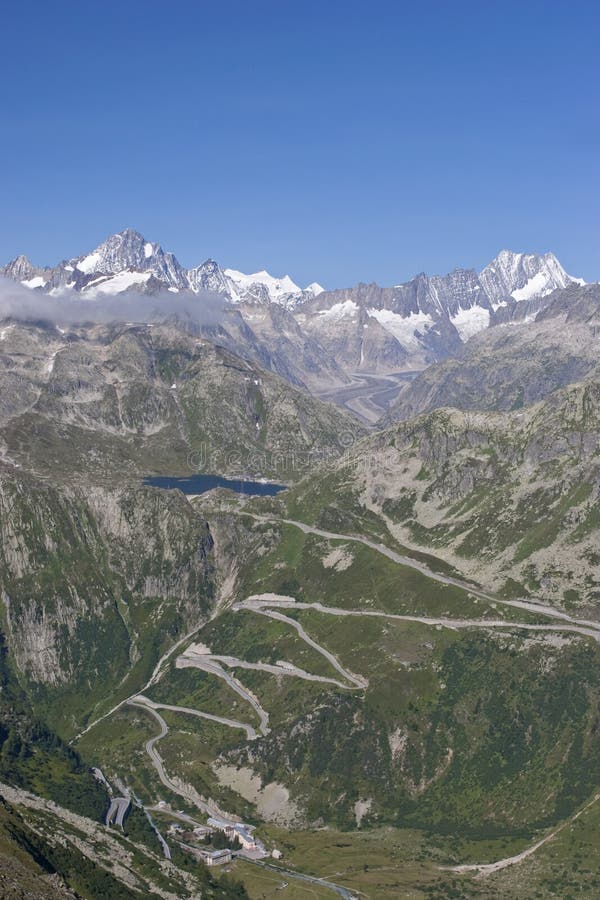 Grimsel Pass stock image. Image of elevation, curves - 71431867