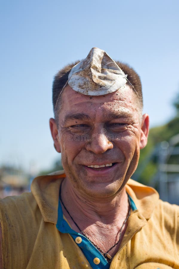 Grimy face of the worker stock photo. Image of face, caucasian - 26012164