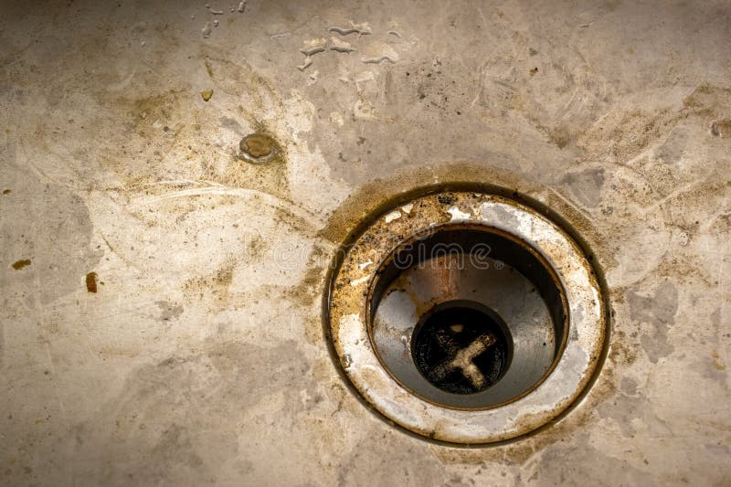Old Dirty Sink with Faucet, Closeup. Abstract Background. Stock Photo ...