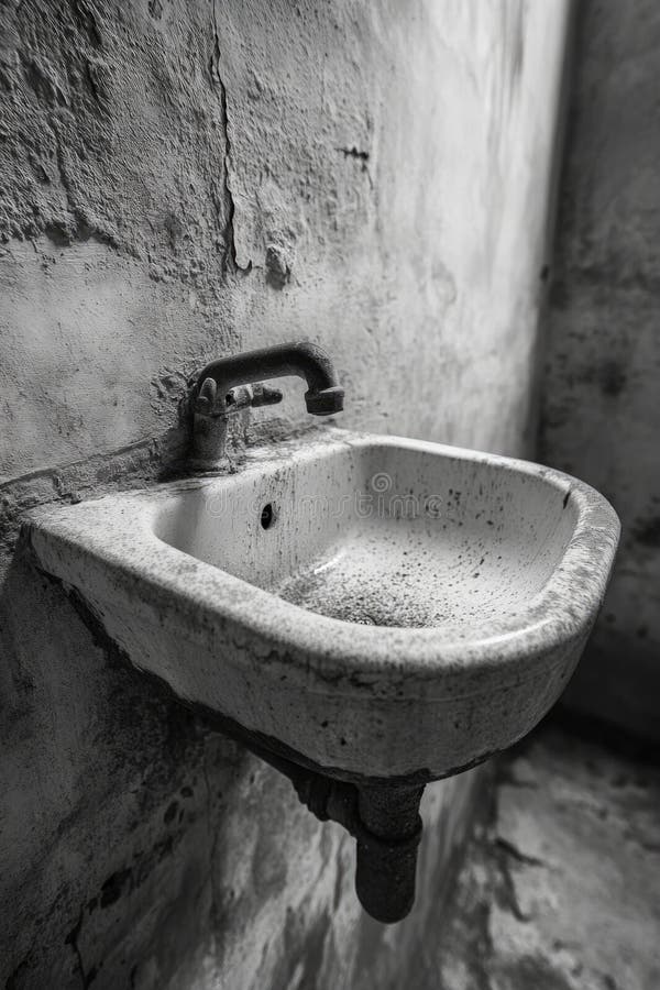 Run-down Bathroom with Dirty Sink Stock Photo - Image of poverty, poor ...