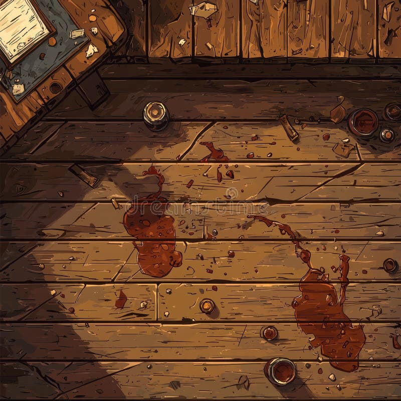 A Grimy Wooden Table with Stains, Papers, and Random Asymmetrical ...