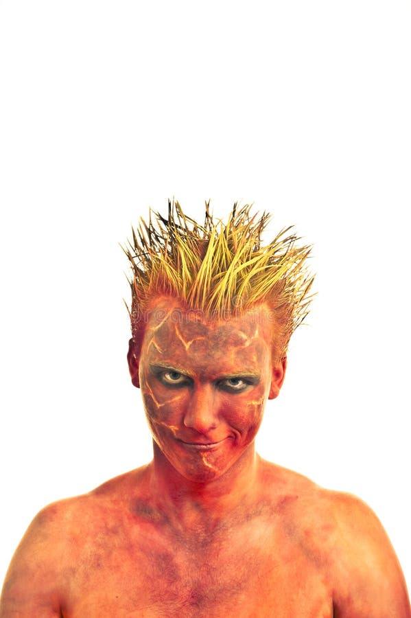 Red skin demon stock photo. Image of hair, fire, close - 10283230