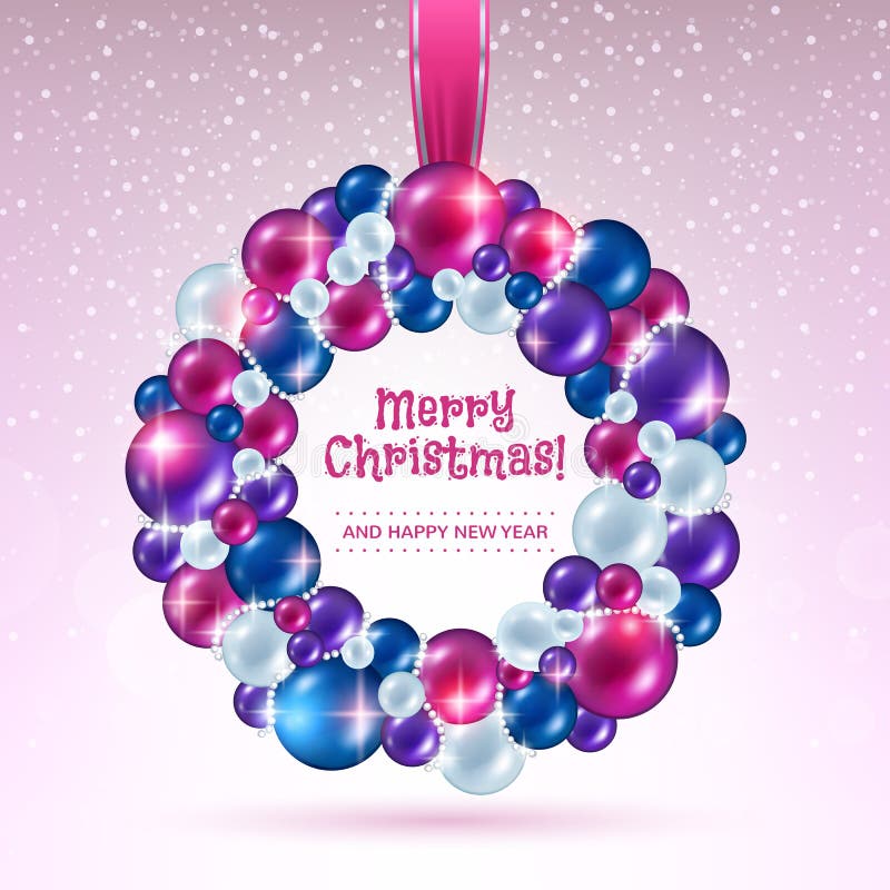 Grinalda Colorida Das Bolas Do Natal Ilustração do Vetor - Ilustração ...