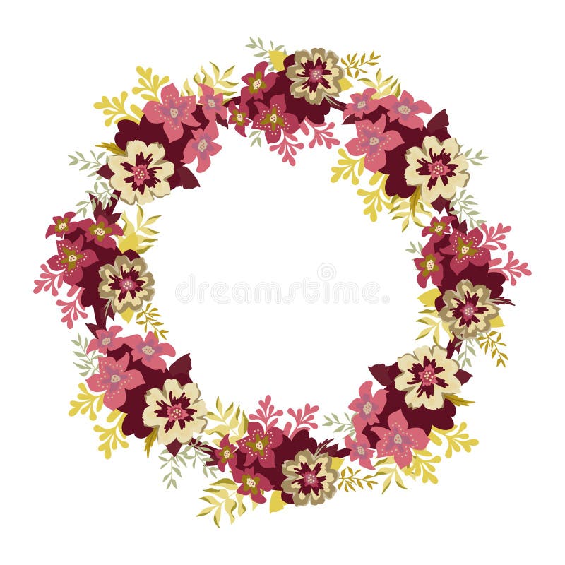 Grinalda da flor ilustração do vetor. Ilustração de fundo - 54151153