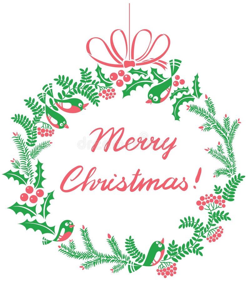 Ilustração Do Vetor Da Aquarela Grinalda Do Natal Com Ramos Do Abeto ...