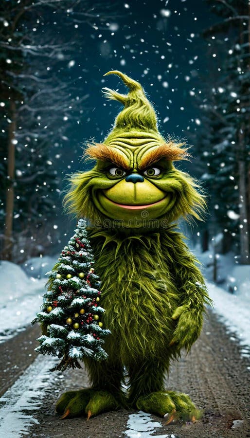The Grinch and the Christmas Tree Stock Illustration - Illustration of ...