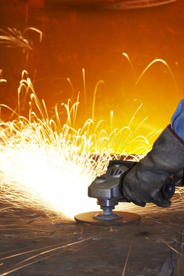 Grinding steel stock photo. Image of industry, sparks - 7635678