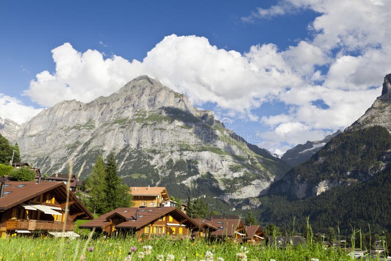 Grindelwald Village, Switzerland Stock Image - Image of alps, oberland ...