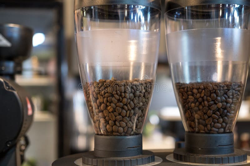 Coffee Beans Inside Machine Hopper Cafe Stock Photos - Free & Royalty ...