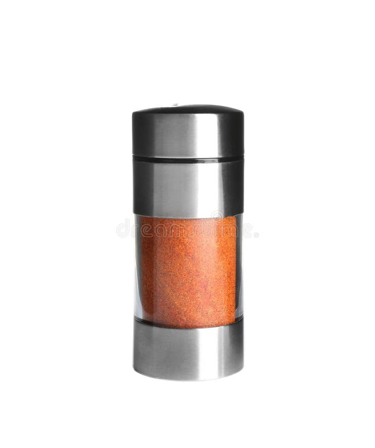 Grinder with Ground Pepper on White Stock Photo - Image of condiment ...