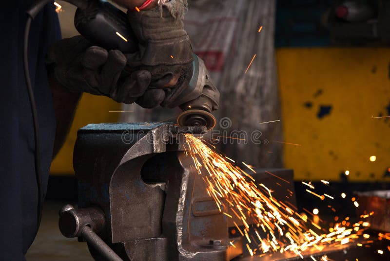 Grinder Machine with Sparks Stock Photo - Image of parts, grind: 213828966