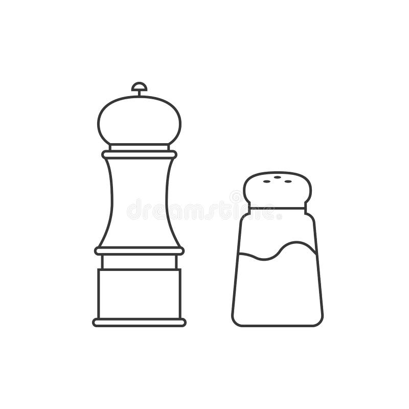 Grinder and Shaker for Salt Stock Vector - Illustration of vector ...