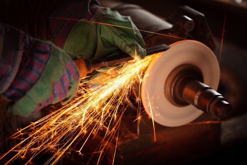 Grinder sparks. stock photo. Image of manufacture, manufacturing - 47912754