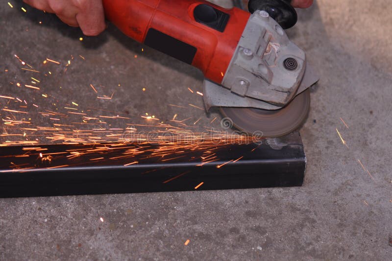 Grinder with sparks stock image. Image of construction - 101728997