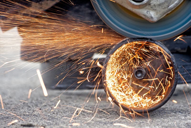 Cutting Thread with a Grinder Stock Photo - Image of construction ...