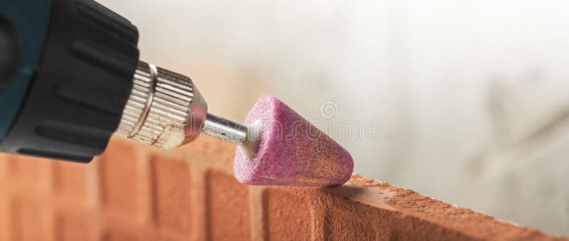 Grinding Bevel of Ceramic Tiles by Grinding Stone Using Drill Stock ...