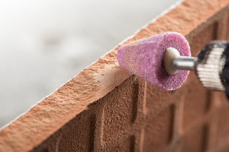 Grinding Bevel of Ceramic Tiles by Grinding Stone Using Drill Stock ...