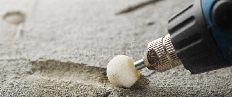 Grinding Bevel of Ceramic Tiles by Grinding Stone Using Drill Stock ...