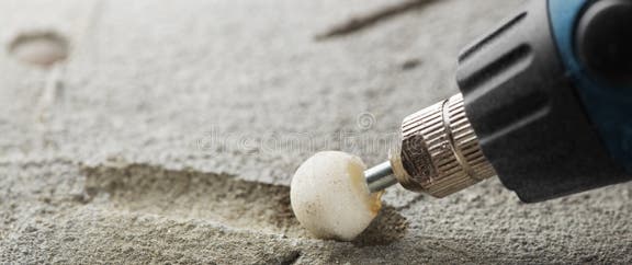 Grinding Bevel of Ceramic Tiles by Grinding Stone Using Drill Stock ...