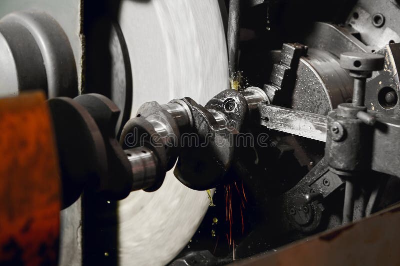 Grinding of the Crankshaft on a Grinding Machine. Car Tuning, Engine ...