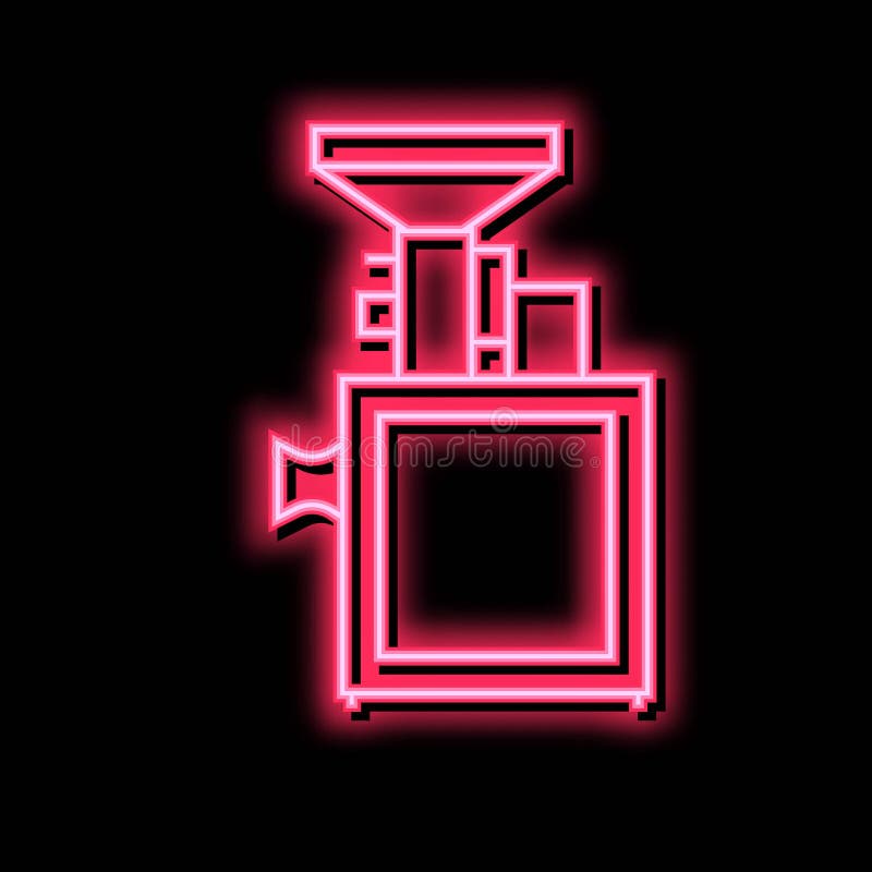Grinding Equipment Neon Glow Icon Illustration Stock Vector ...