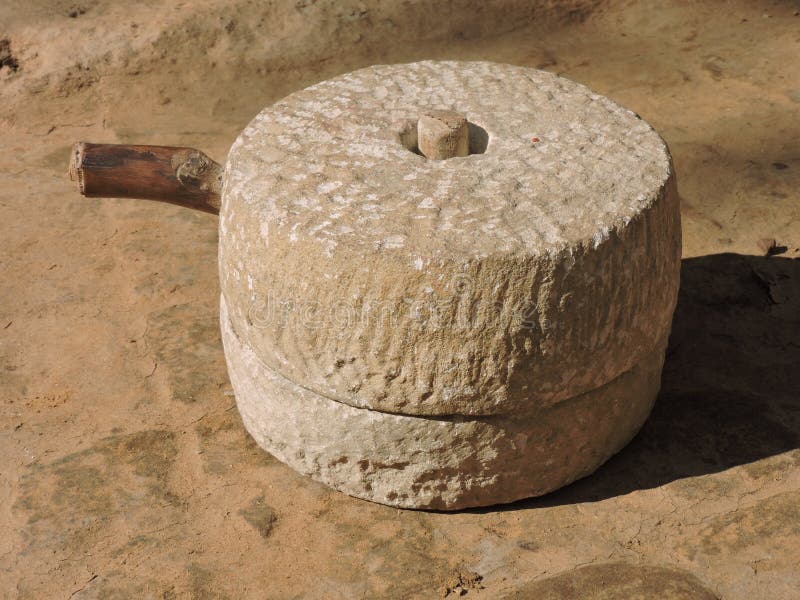 This is for Grinding Flour Made of Stone. Stock Image - Image of piece ...