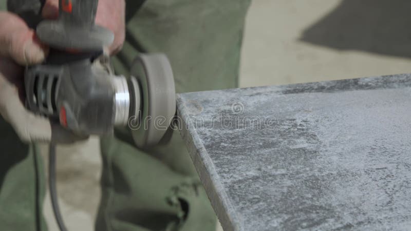 Grinding Granite Stone with a Grinder. Stock Footage - Video of disk ...