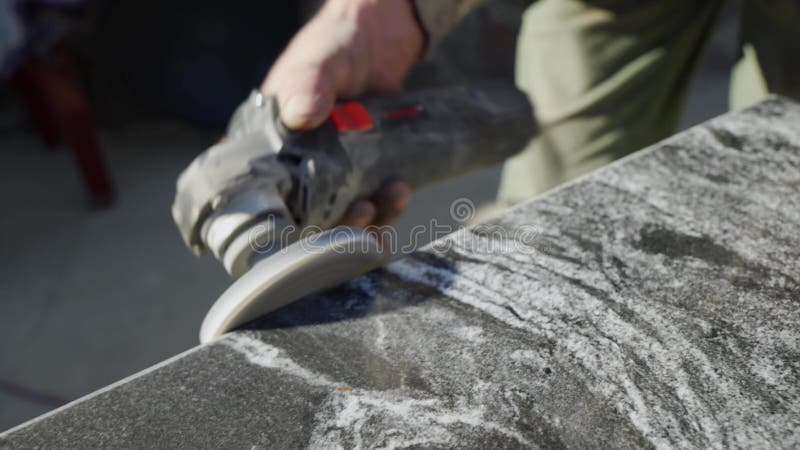Grinding Granite Stone with a Grinder. Stock Footage - Video of disk ...