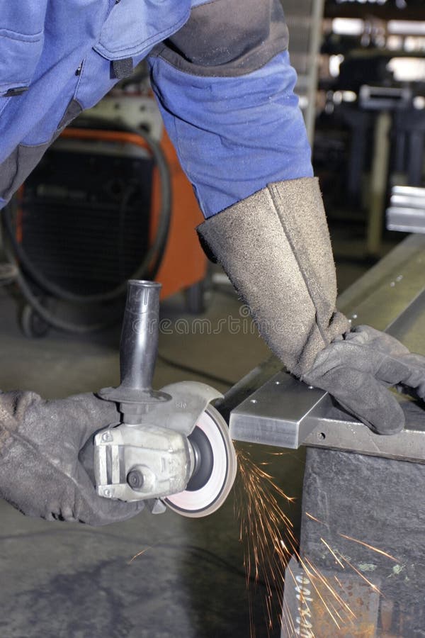Close-up Grinding Process with Power Tool Stock Photo - Image of ...