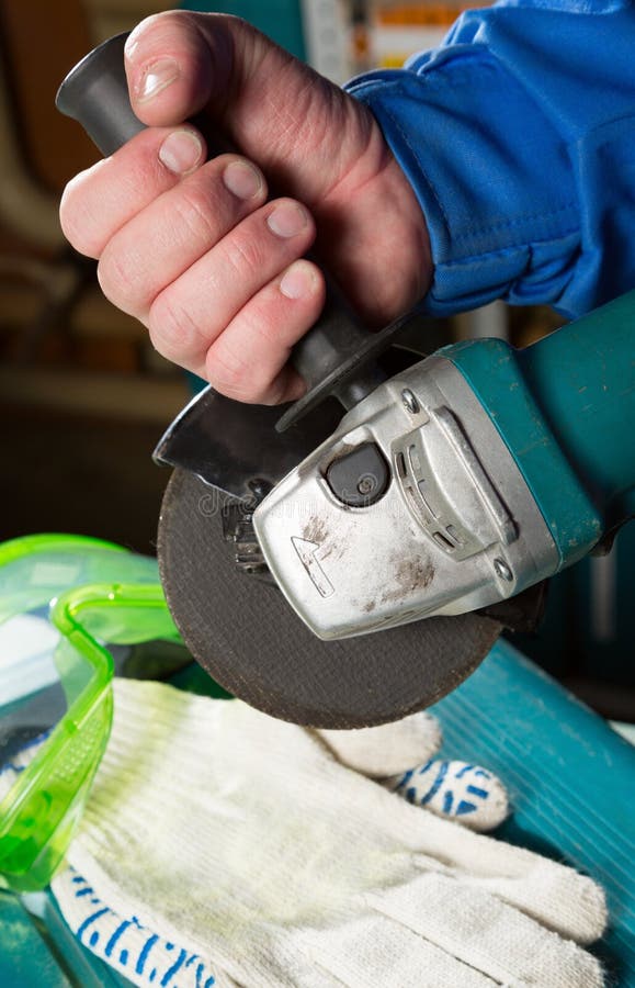 Grinding Machine with Gloves Stock Photo - Image of glove, black: 27349818
