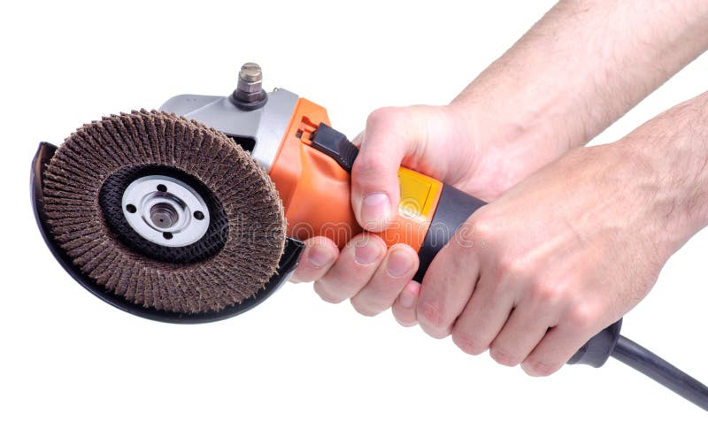 Grinding machine in hand stock photo. Image of industry - 146940332