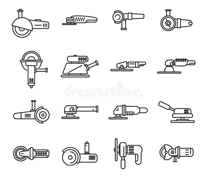 Grinding Machine Icons Set Outline Vector. Build Construct Stock Vector ... Grinding Machine Icons Set Outline Vector. Build Construct Stock Vector ...