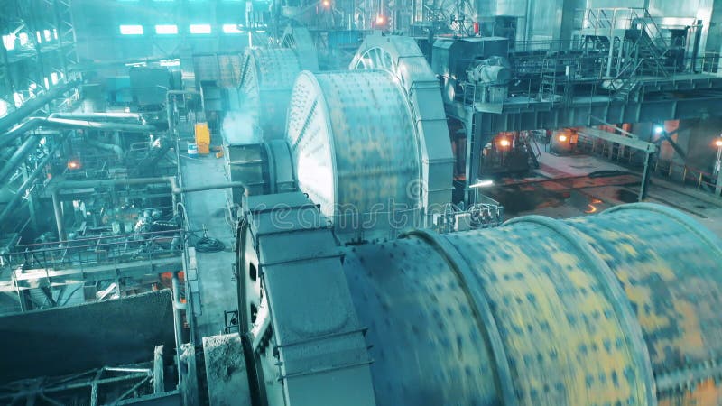 Mining Factory Complex with Spinning Grinding Mills Stock Video - Video ...