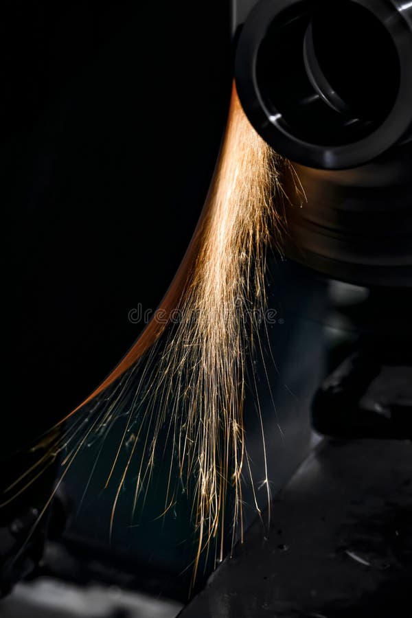 Grinding Metal with an Abrasive Wheel on a Circular Grinding Machine ...