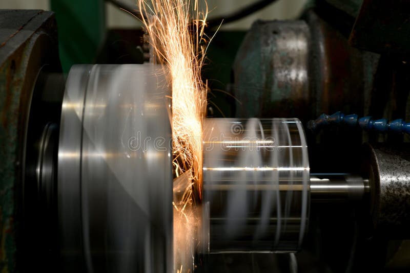 Grinding Metal with an Abrasive Wheel on a Circular Grinding Machine ...