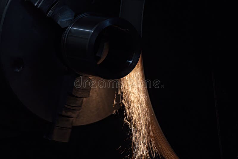 Grinding Metal on a Circular Grinding Machine with Water Cooling Stock ...