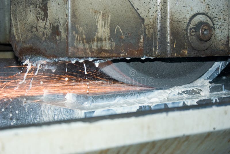 Grinding Metal Tools With Sparkles - Forge Workshop Stock Photo - Image ...