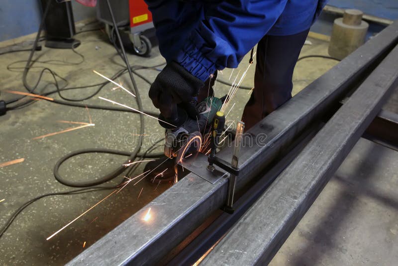 Grinding Metal. Grinding Wheel. Sparks are Flying Stock Image - Image ...