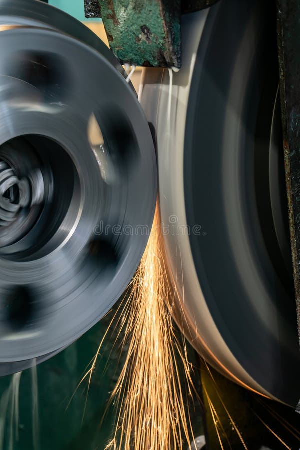 Grinding Operations and Metal Processing on a Grinding Machine, Sparks ...